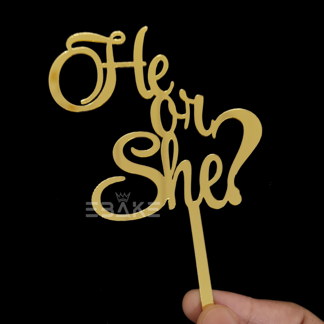 He or She Baby Shower Cake Topper – EBAKE