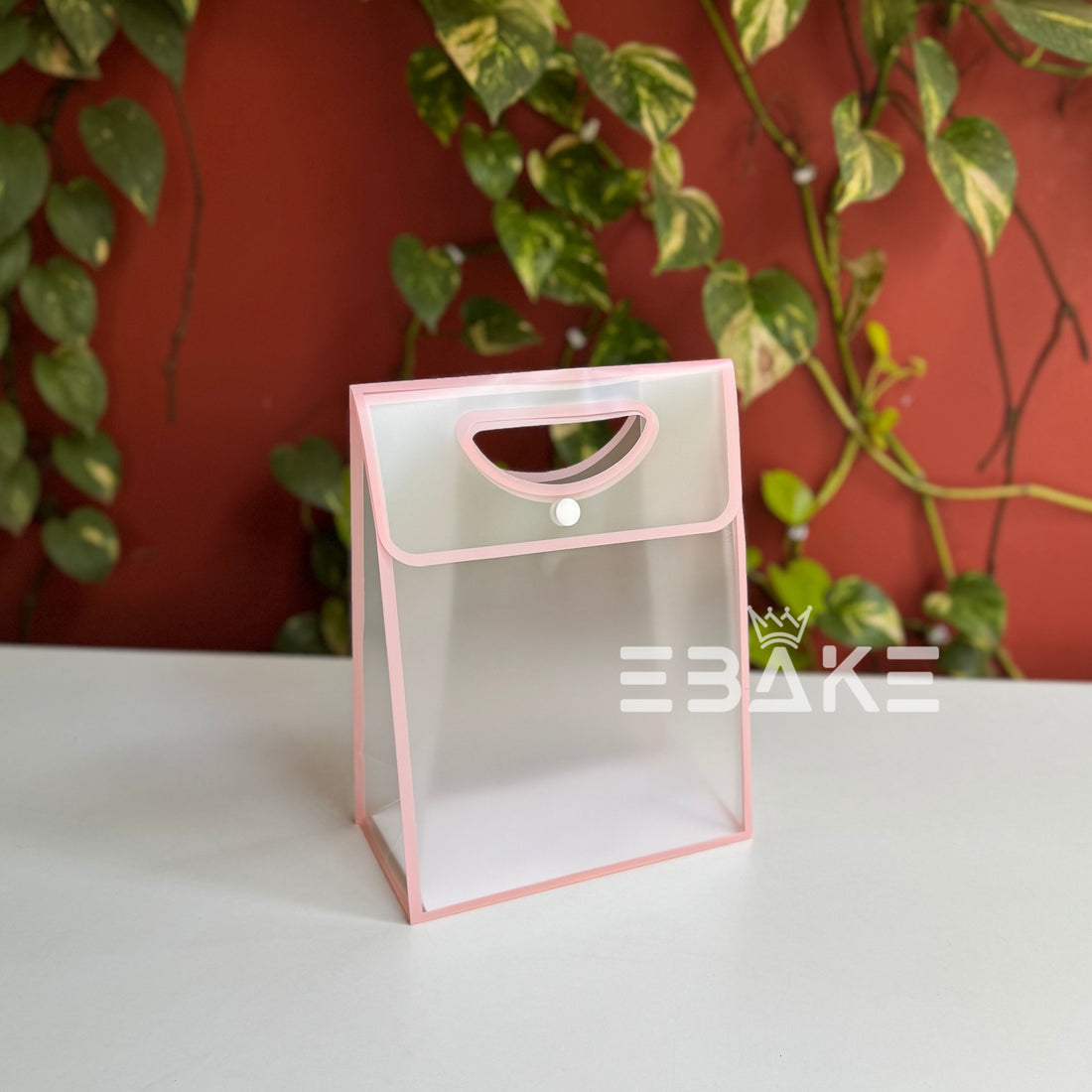 Small Frosted PVC Hamper Bag/Semi Transparent Goodie Bag (24x18x9.5cm ...
